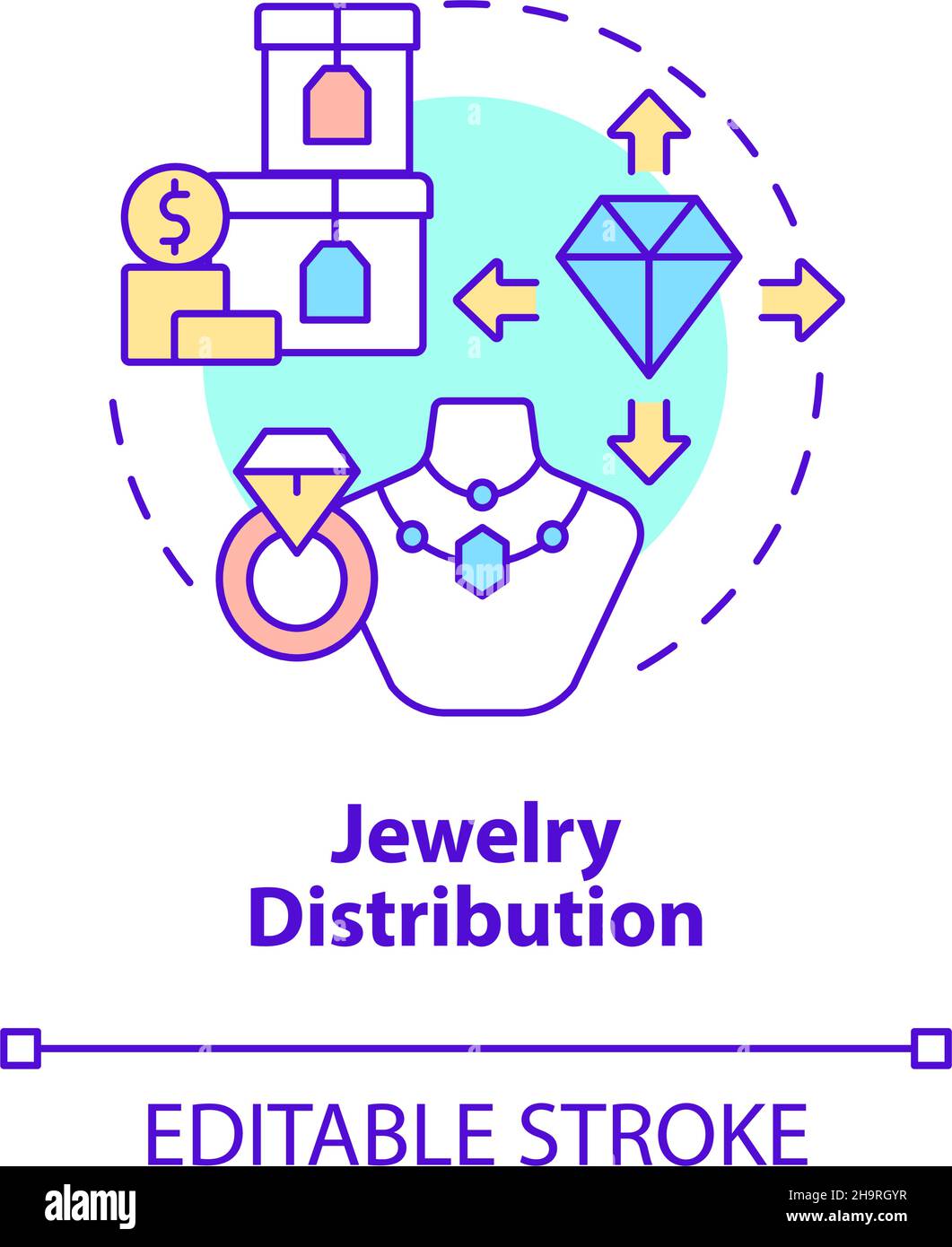 Jewelry distribution concept icon Stock Vector Image & Art - Alamy