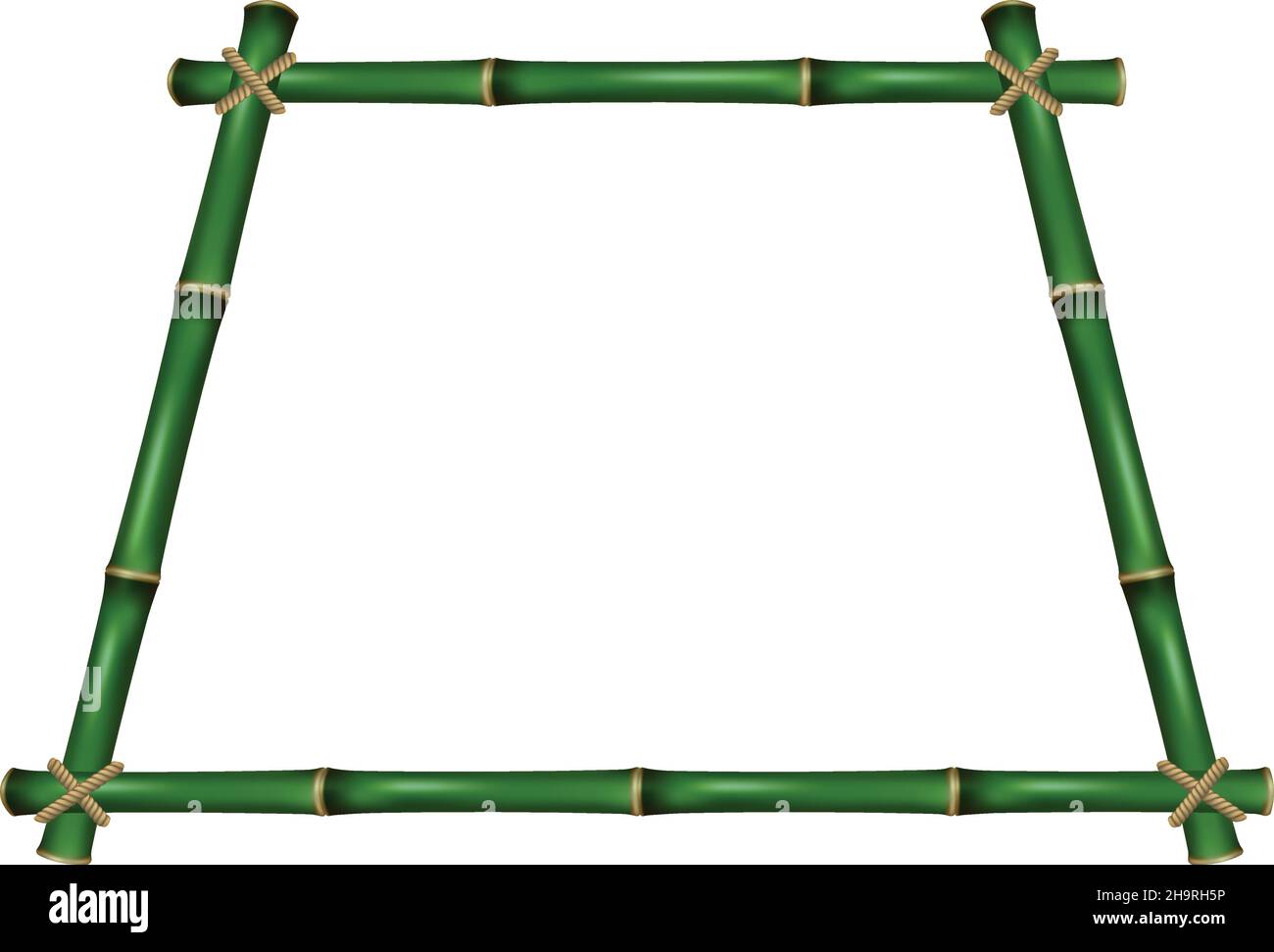 Green bamboo frame. Tied wooden stick border Stock Vector Image & Art ...