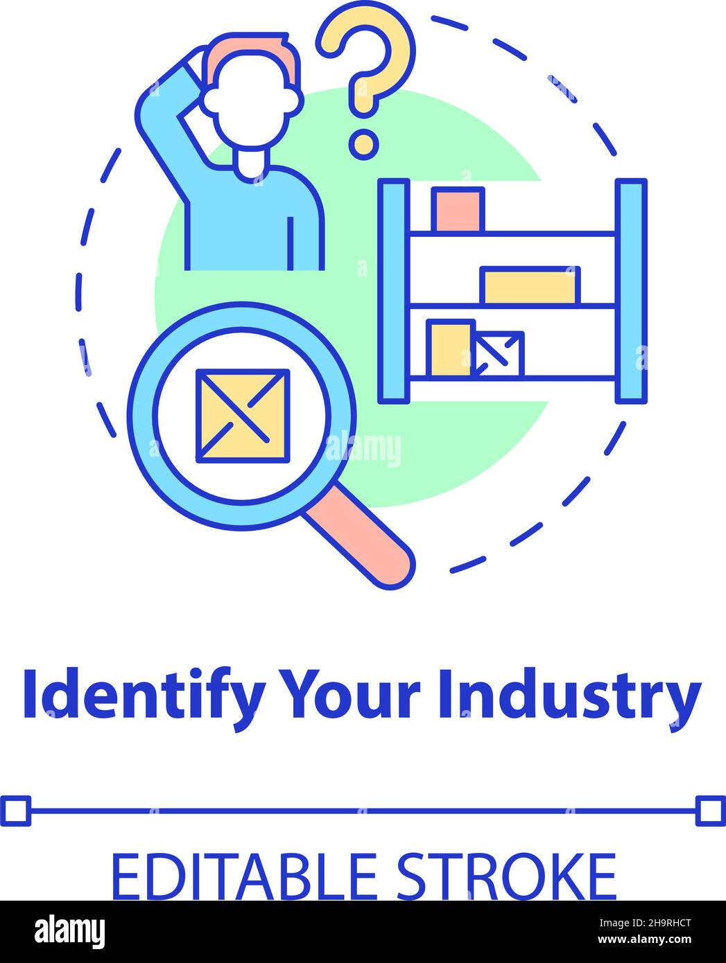 Identify your industry concept icon Stock Vector Image & Art - Alamy