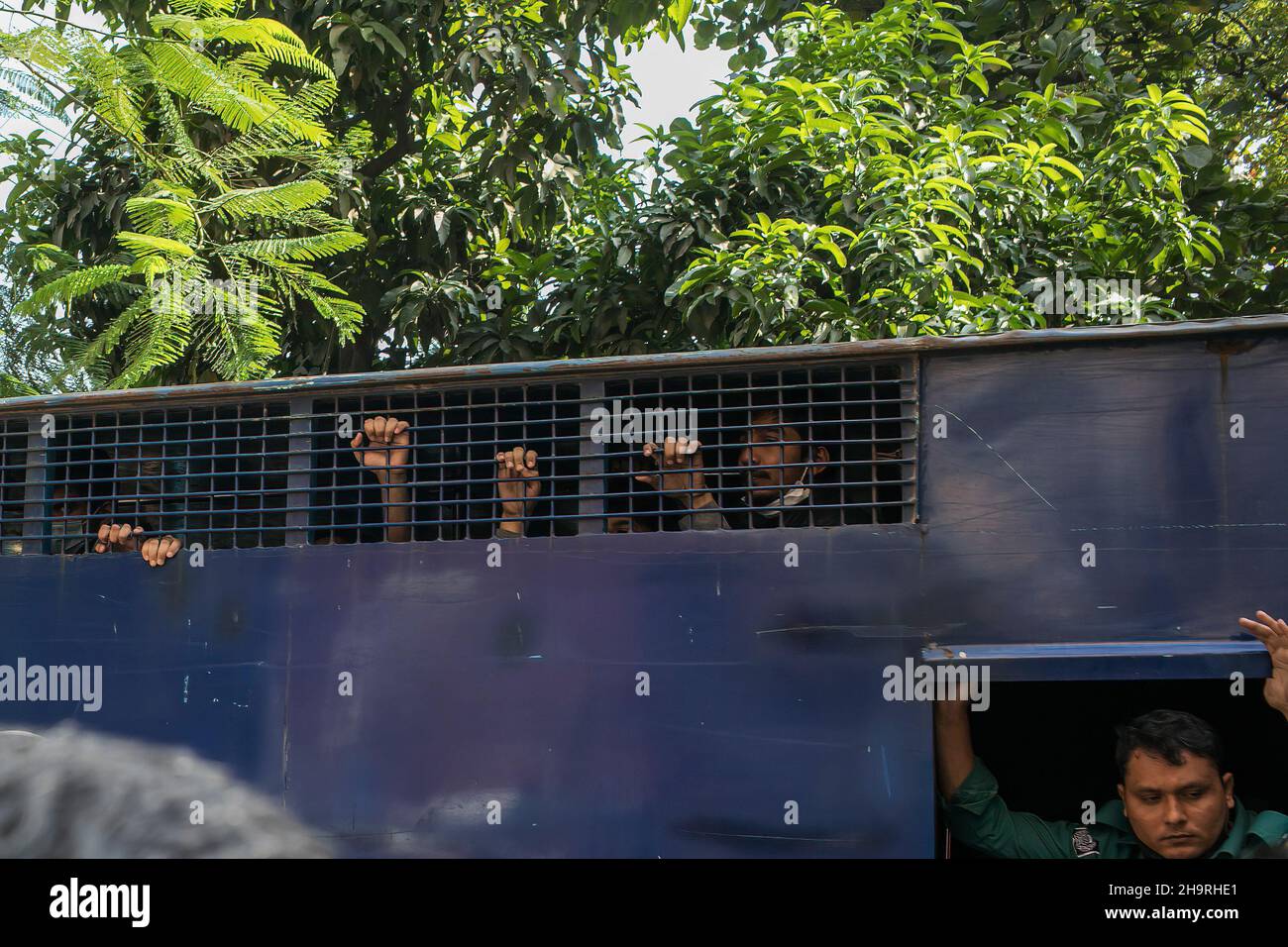 Dhaka, Bangladesh. 08th Dec, 2021. Convicted students are seen in a ...