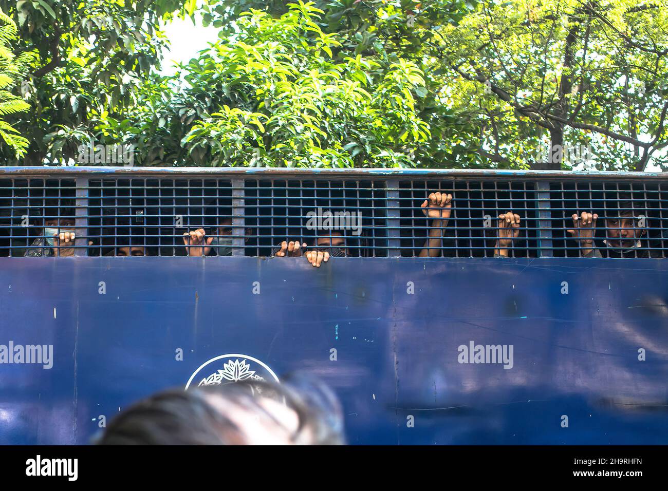 Dhaka, Bangladesh. 08th Dec, 2021. Convicted students are seen in a ...