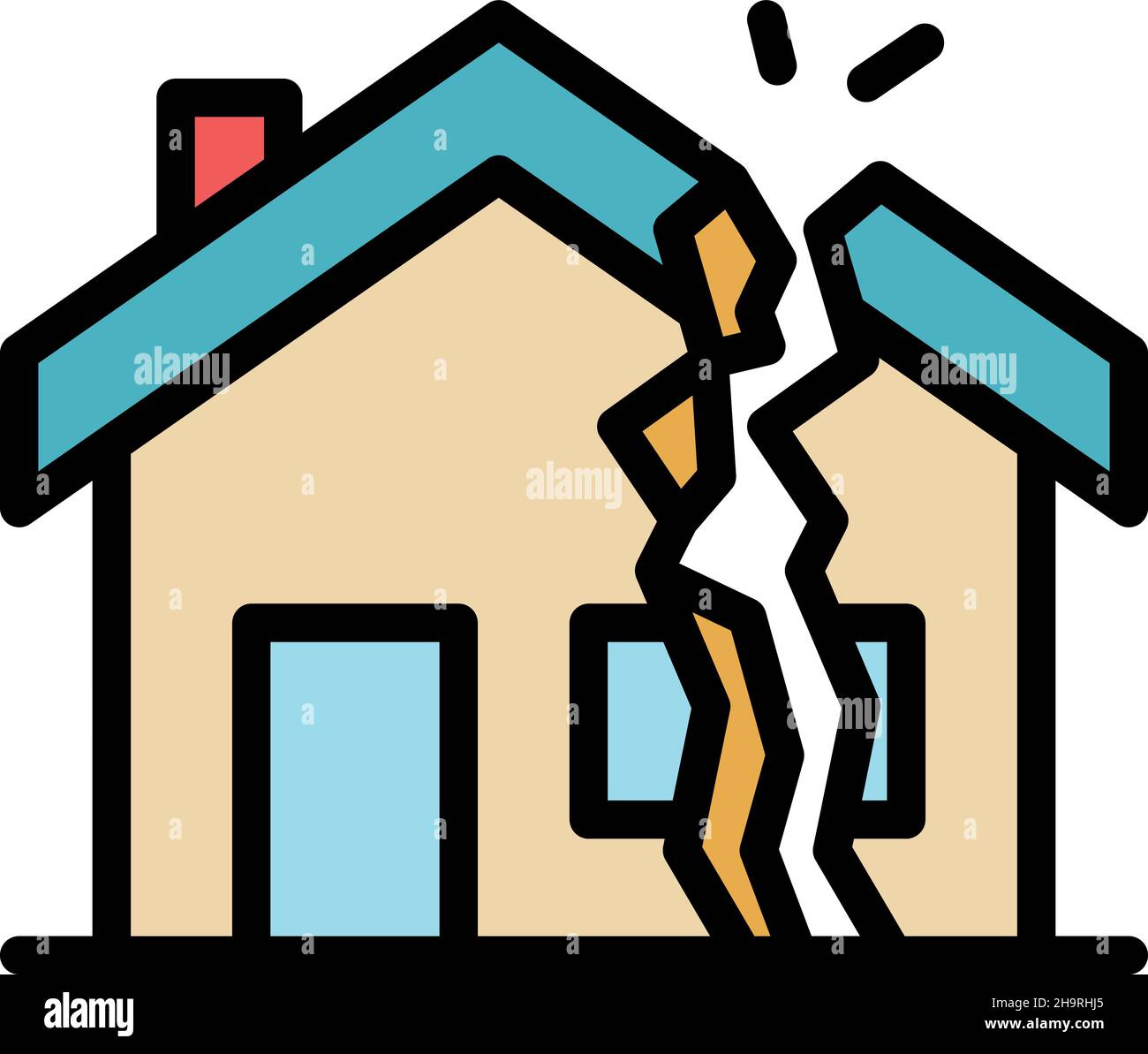 Destroyed House Vector Clipart