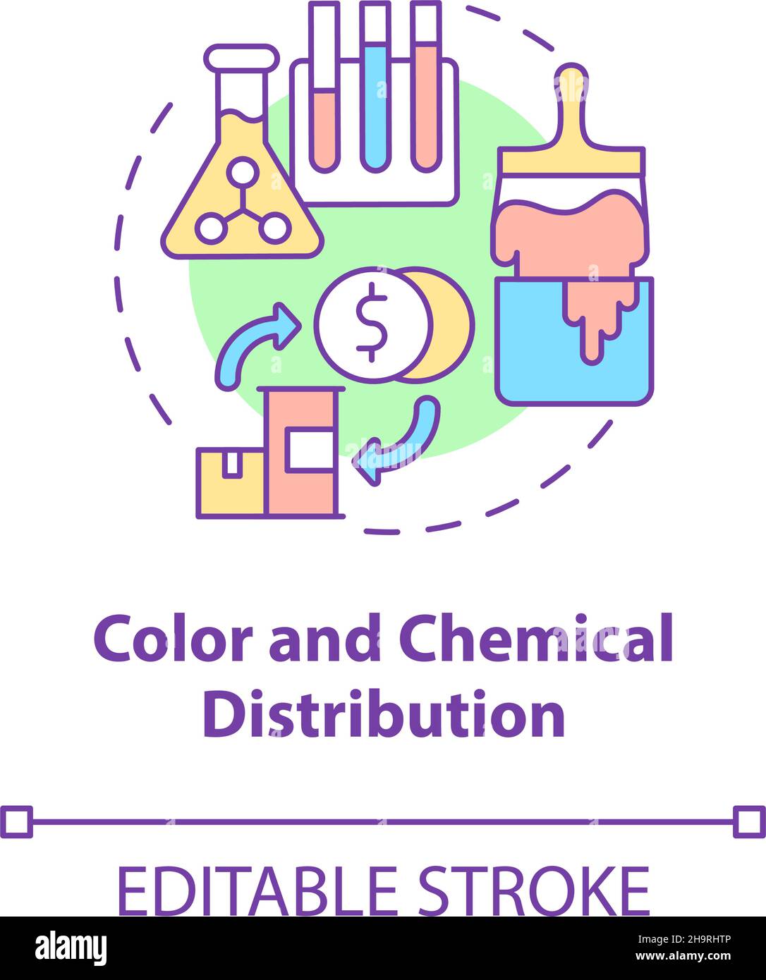 Color and chemical distribution concept icon Stock Vector Image & Art ...
