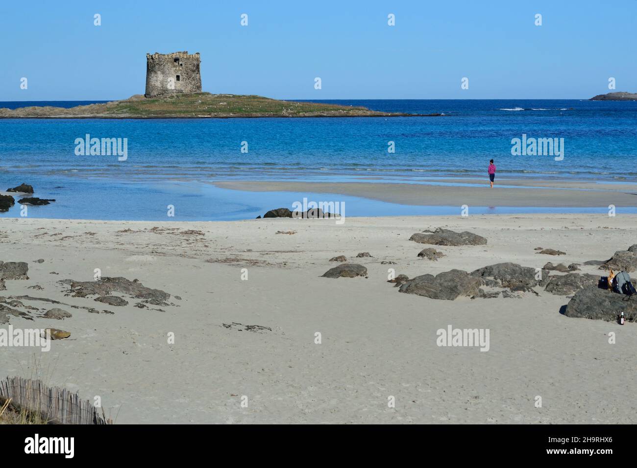 View of La Pelosa beach Stock Photo - Alamy