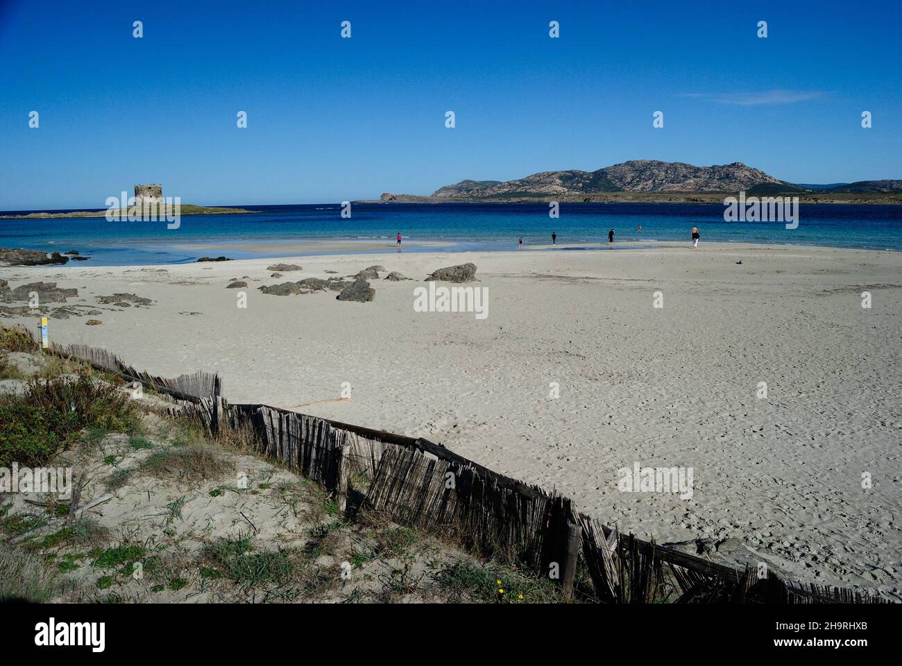 View of La Pelosa beach Stock Photo - Alamy
