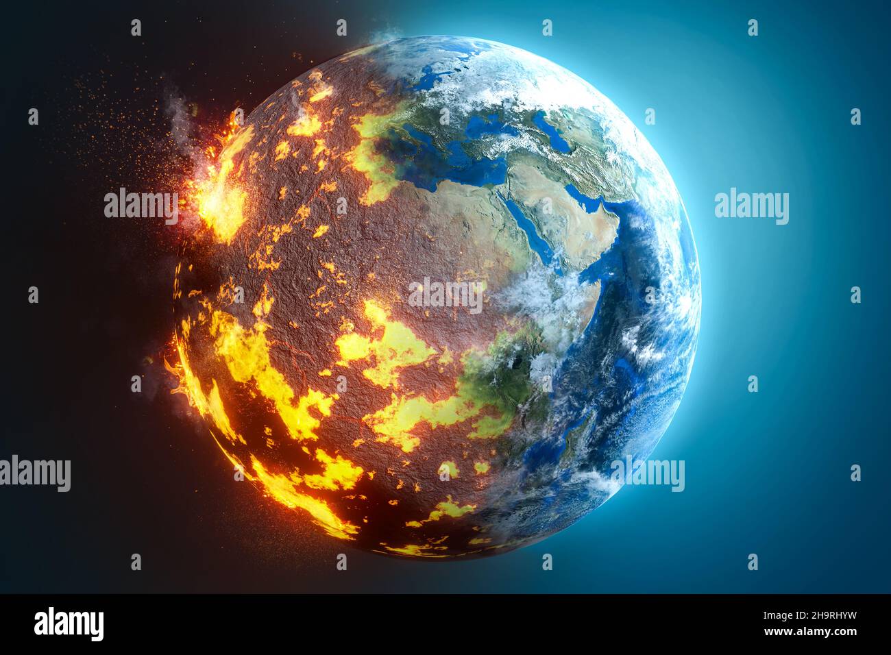 Earth in climate change Environmental degradation Stock Photo - Alamy
