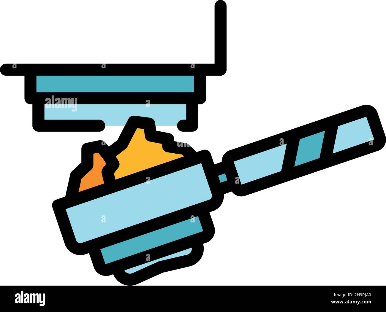 Coffee powder icon. Outline coffee powder vector icon color flat ...