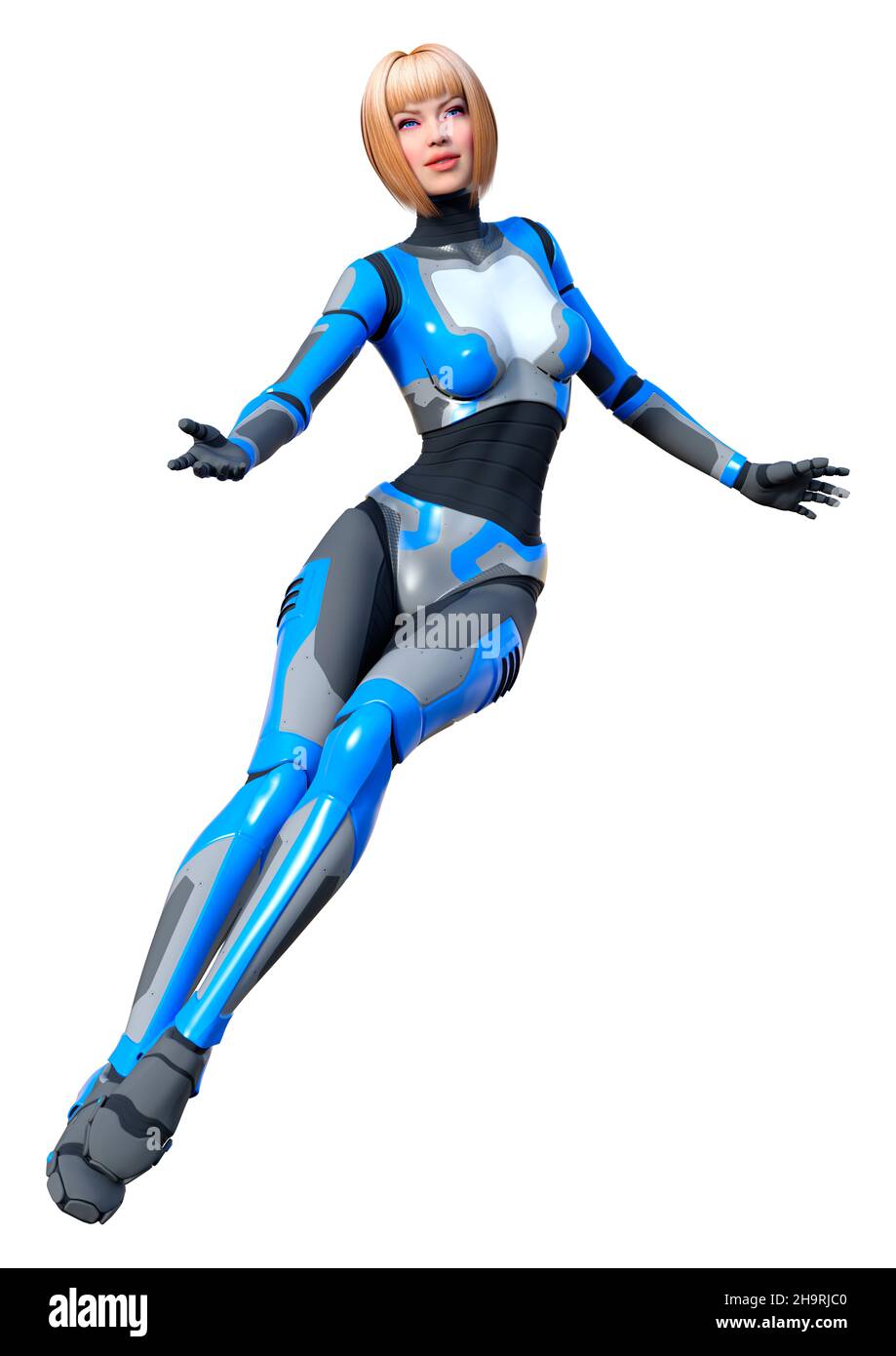 3D rendering of a female robot isolated on white background Stock Photo ...