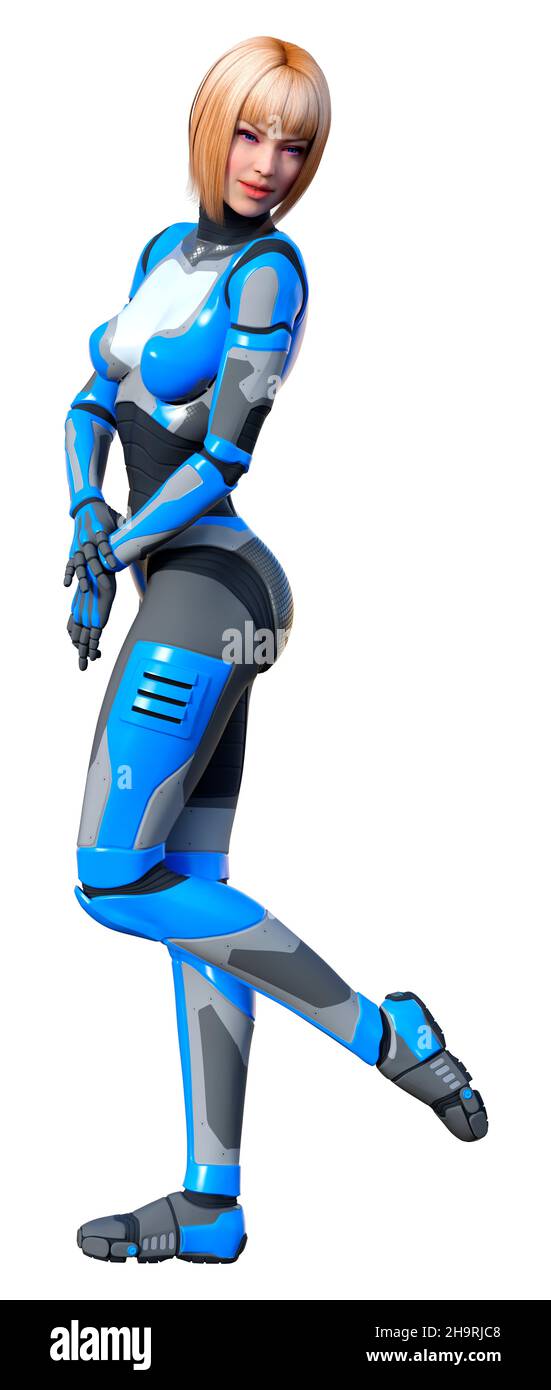 3D rendering of a female robot isolated on white background Stock Photo ...