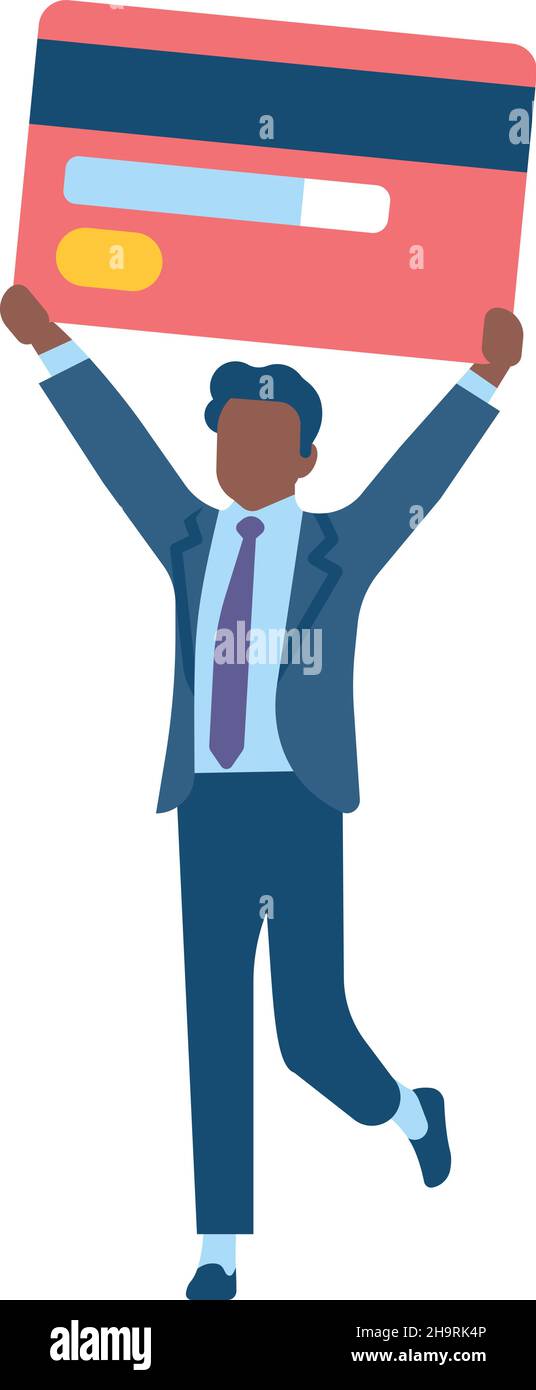 Man carrying giant credit card. Businessman with plastic money Stock ...