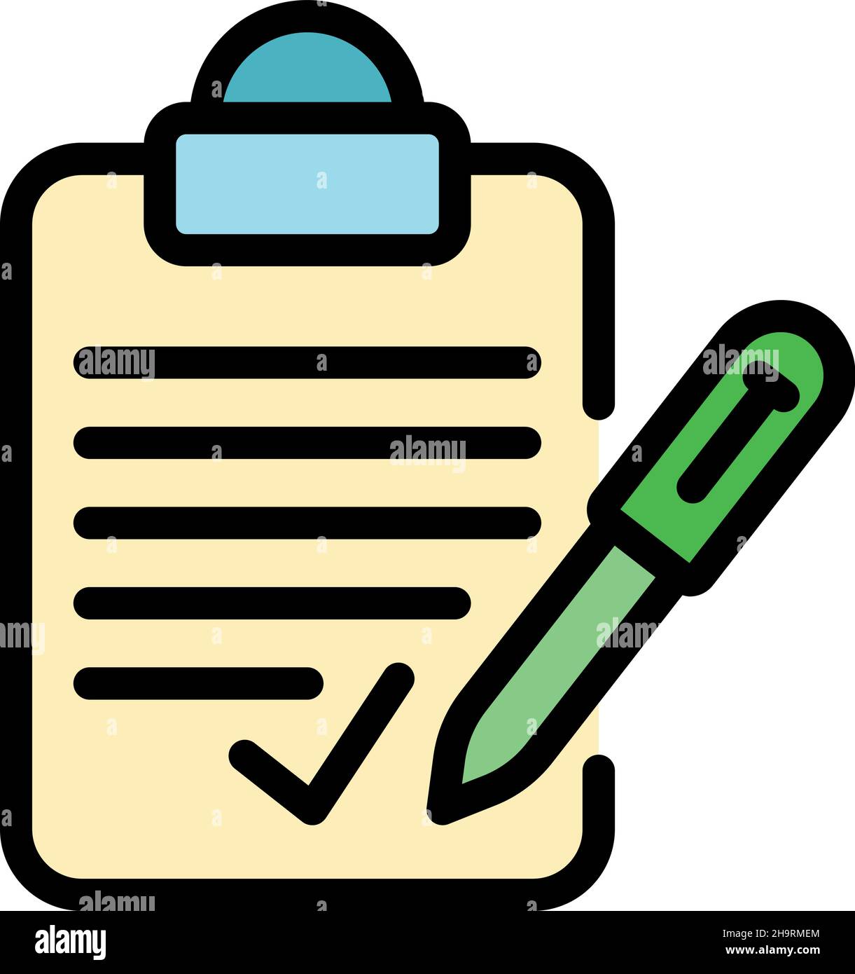 To do list icon. Outline to do list vector icon color flat isolated ...