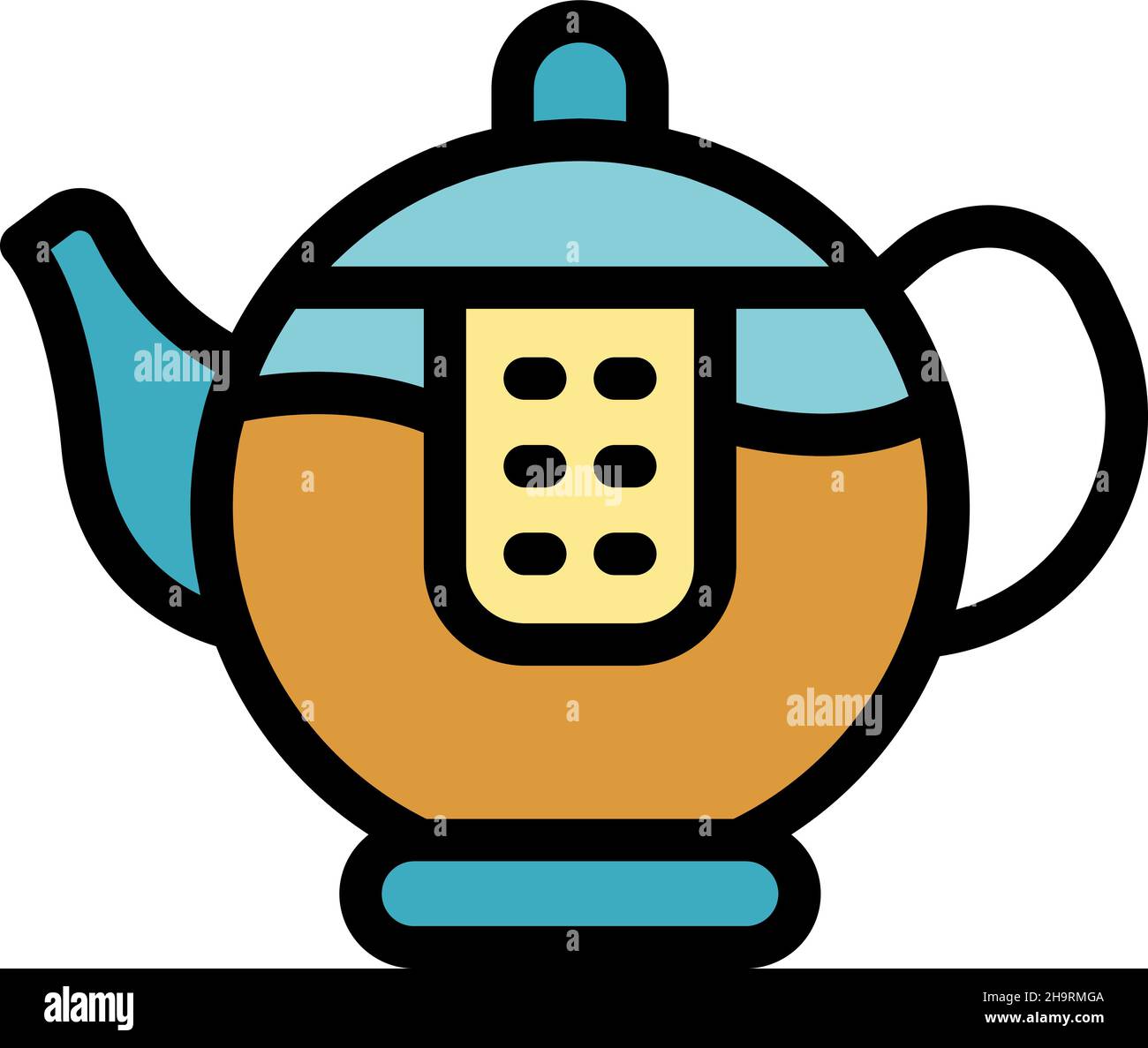 Transparent tea pot icon. Outline transparent tea pot vector icon color ...