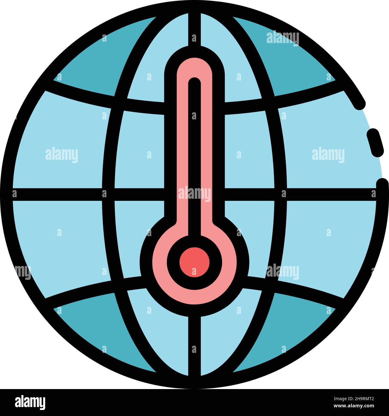 Global temperature up icon. Outline global temperature up vector icon ...