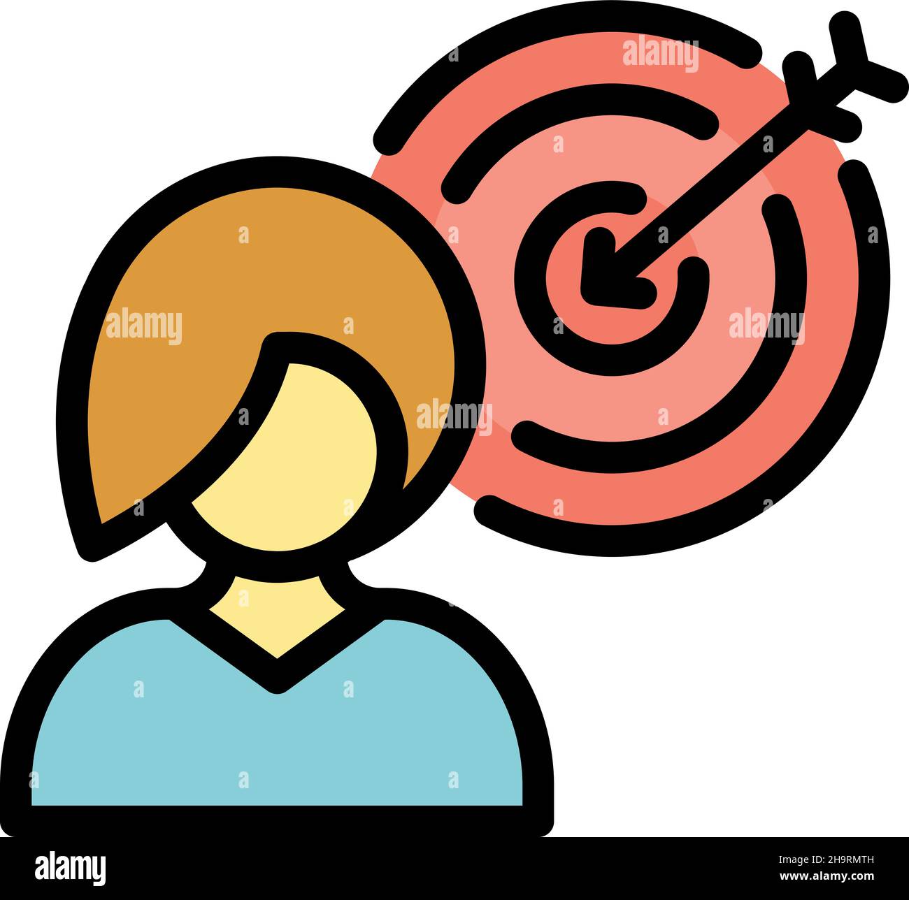 Student job target icon. Outline student job target vector icon color ...