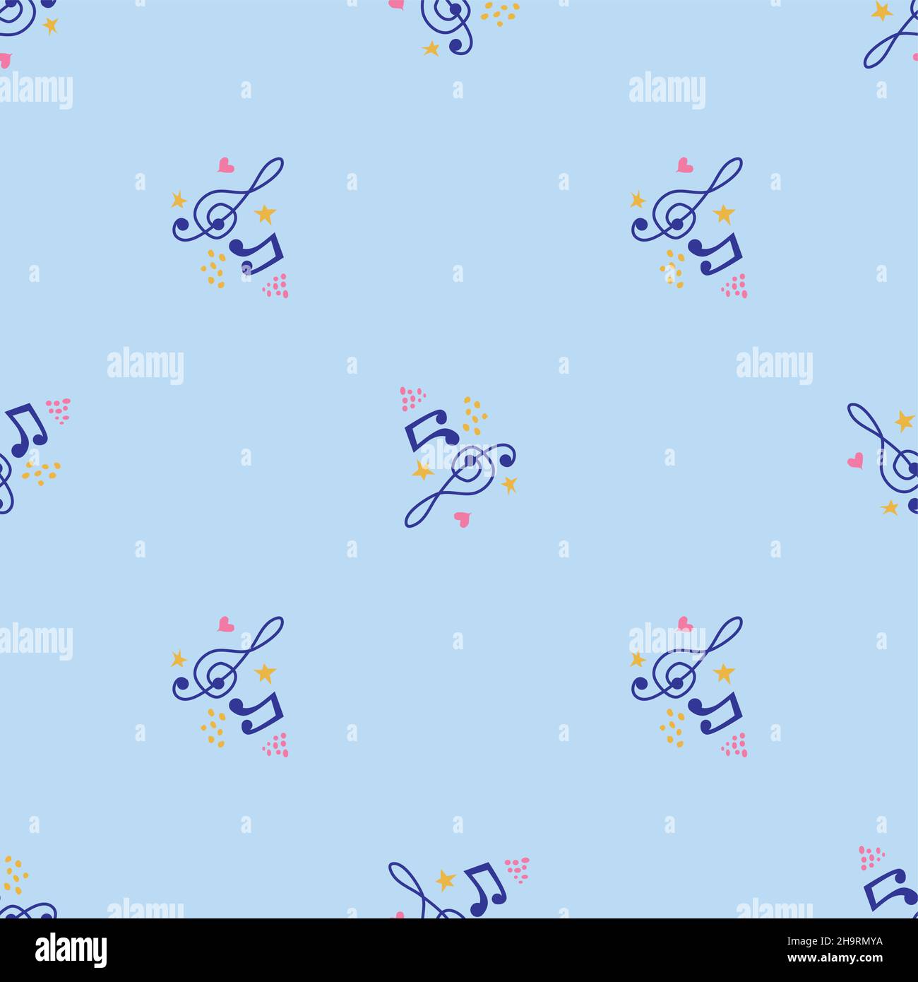 Abstract music notes seamless pattern background. musical illustration ...