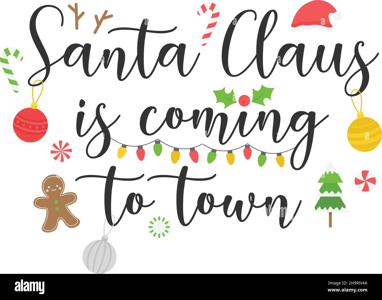 Santa Claus is coming to town vector illustration Stock Vector Image ...