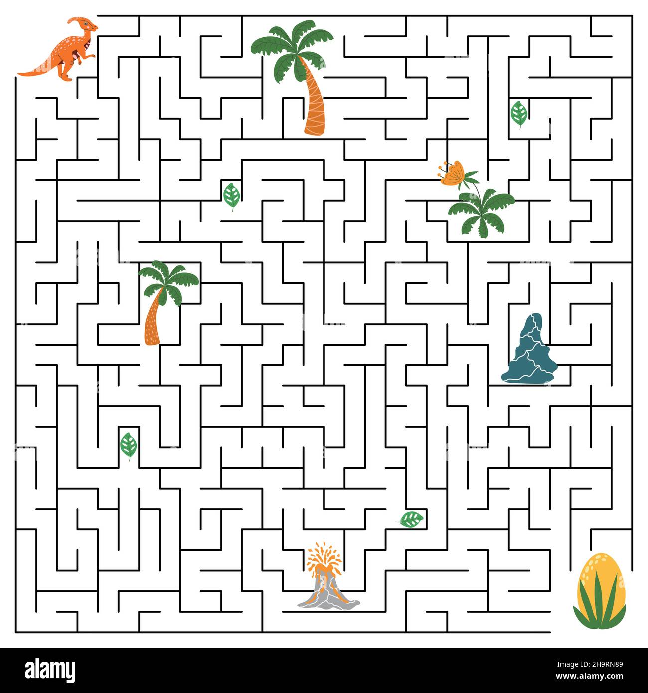 Help dinosaur find path to nest. Labyrinth. Maze game for kids Stock ...