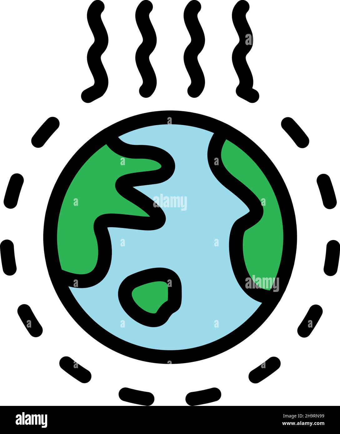 Global climate change icon. Outline global climate change vector icon ...