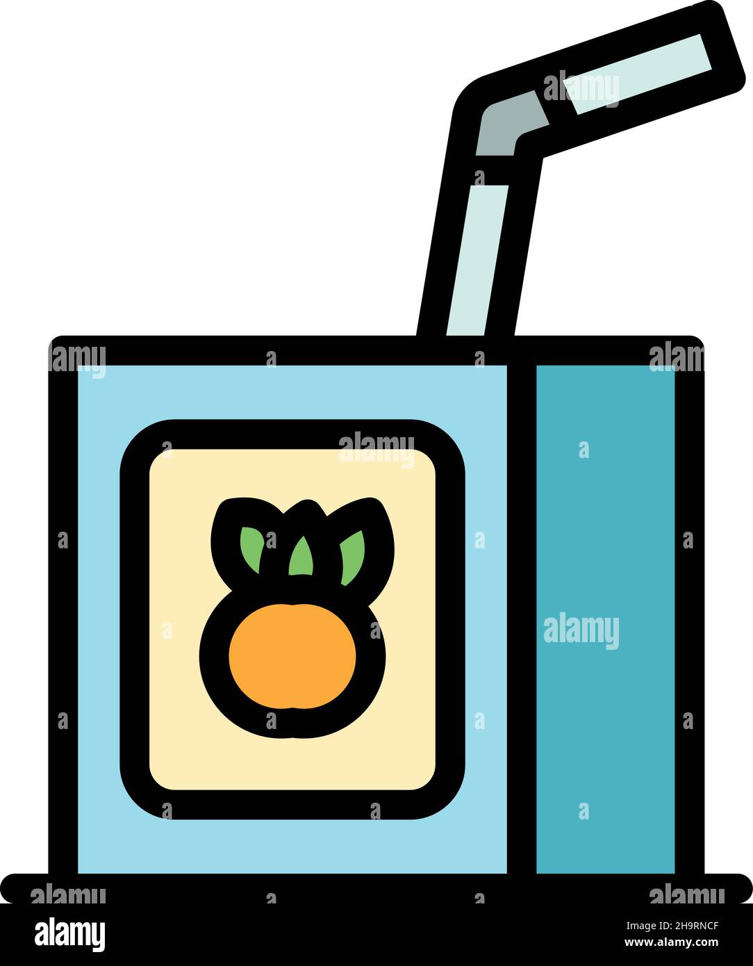 Juice pack icon. Outline juice pack vector icon color flat isolated ...