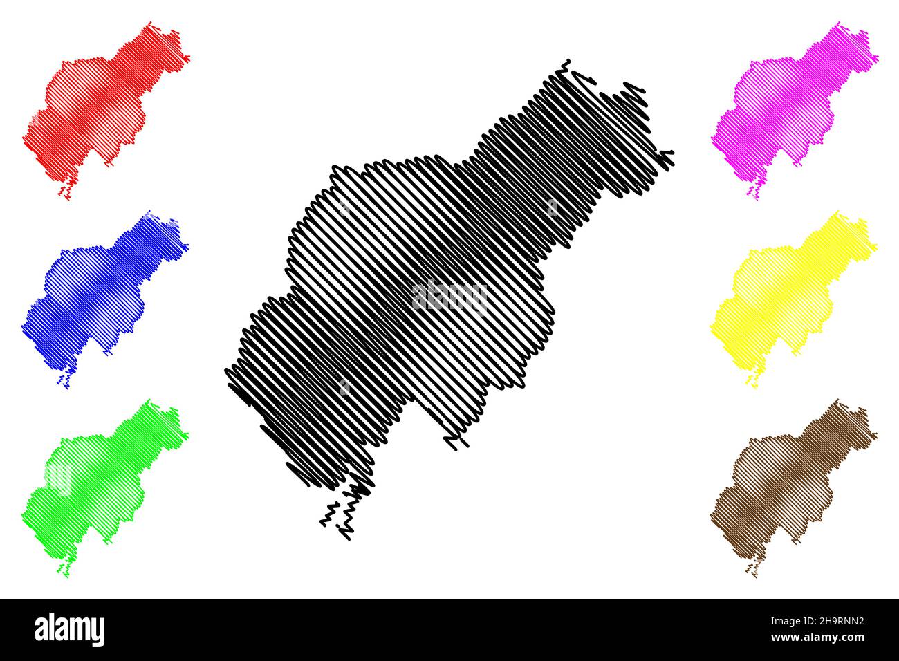 Kalahandi district (Odisha State, Republic of India) map vector ...