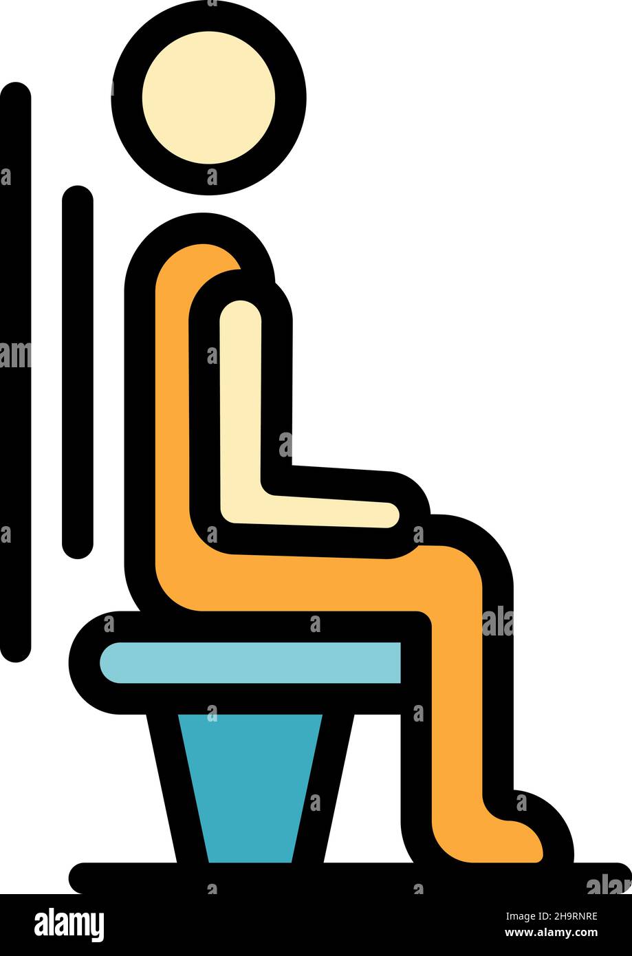 Spine correction icon. Outline spine correction vector icon color flat ...