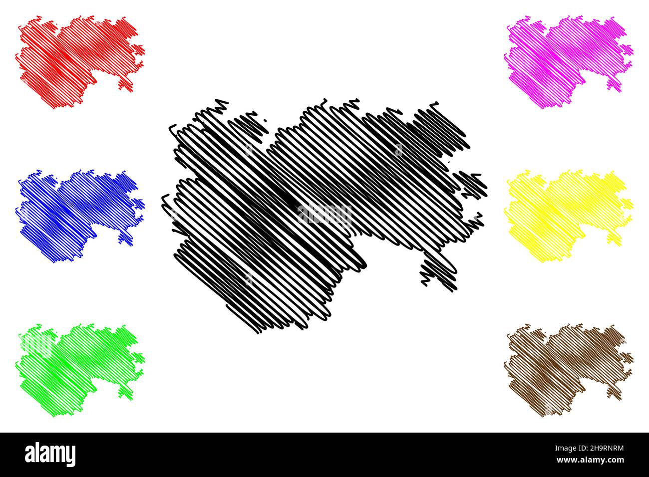 Junagadh district (Gujarat State, Republic of India) map vector ...