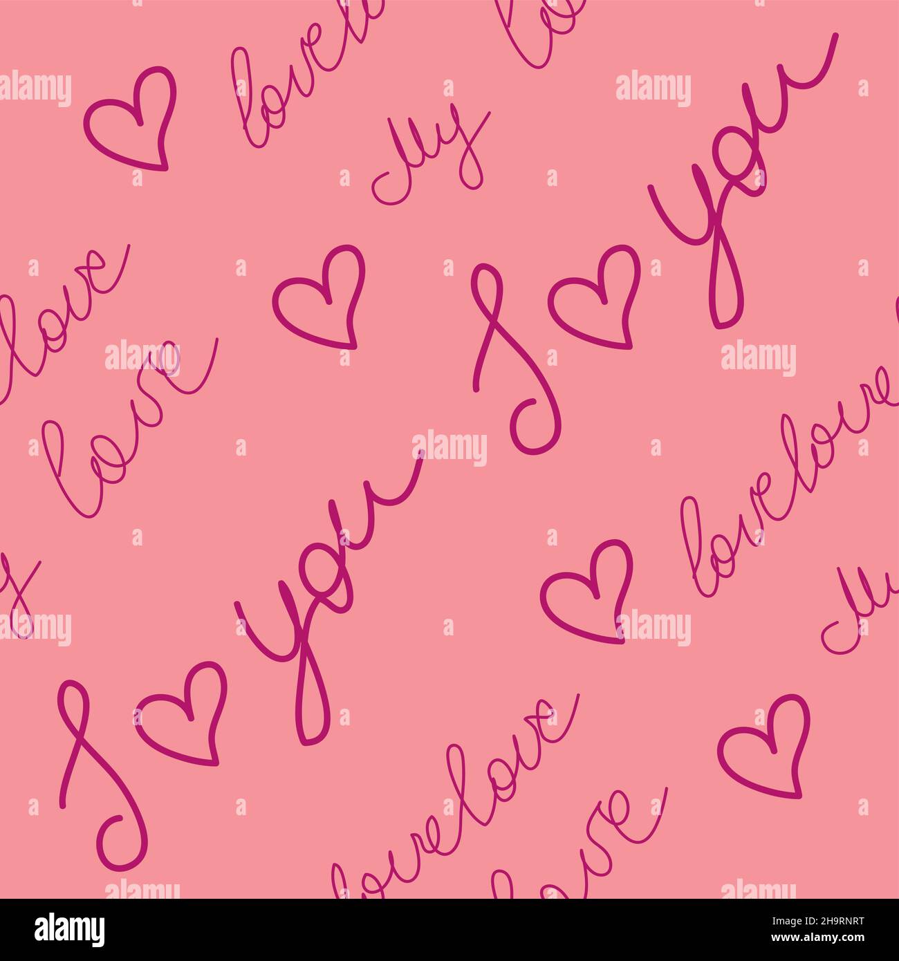 Love text pink Seamless pattern. Text backgrounds applicable in ...