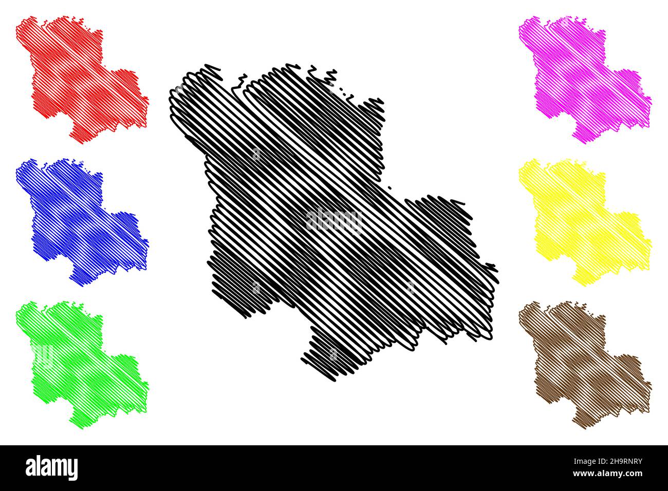 Jodhpur district (Rajasthan State, Republic of India) map vector ...