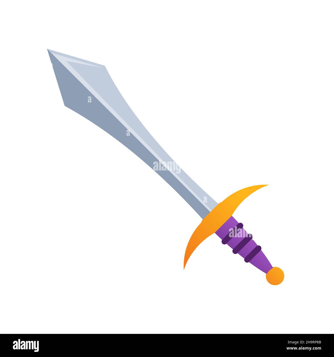 Knights sword - modern flat design style single isolated object. Neat ...