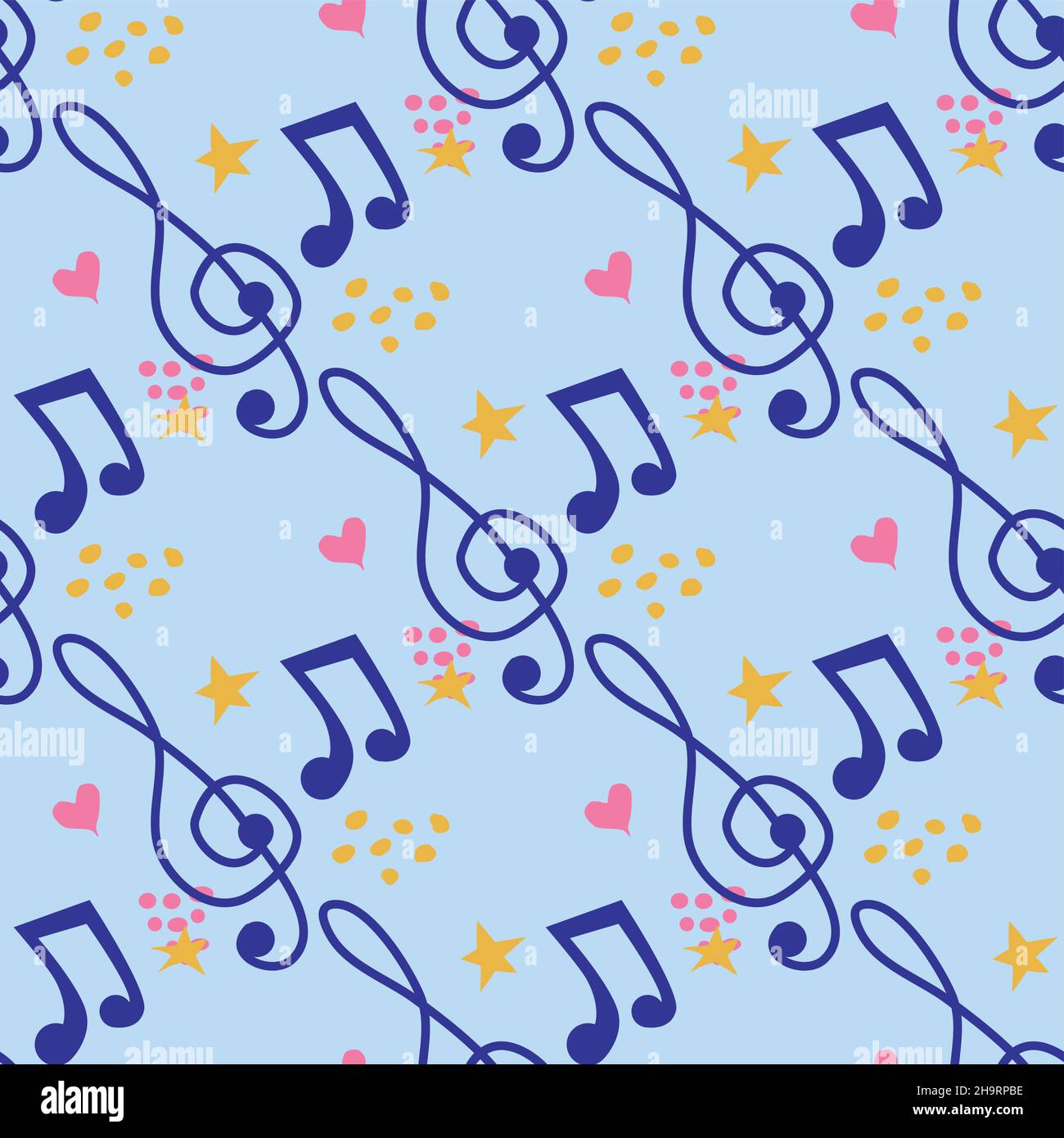 Abstract music notes seamless pattern background. musical illustration ...