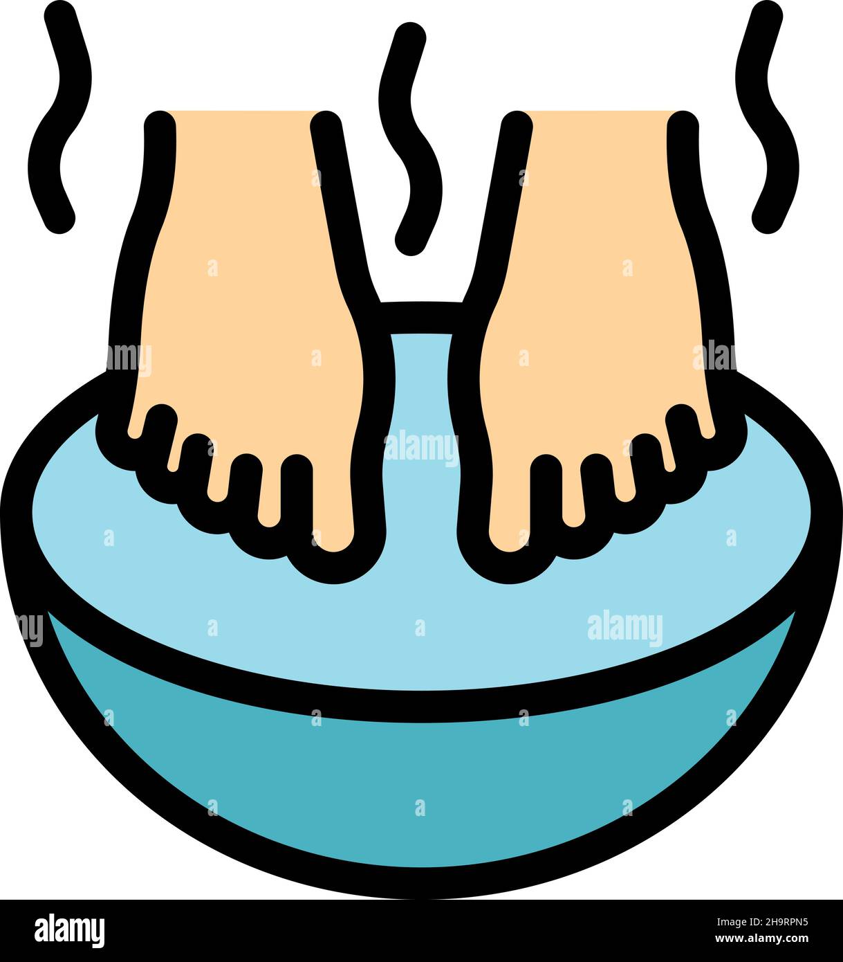 Foot cleaning icon. Outline foot cleaning vector icon color flat ...