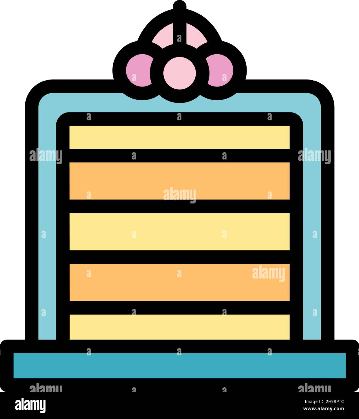 Cut cake icon. Outline cut cake vector icon color flat isolated Stock ...