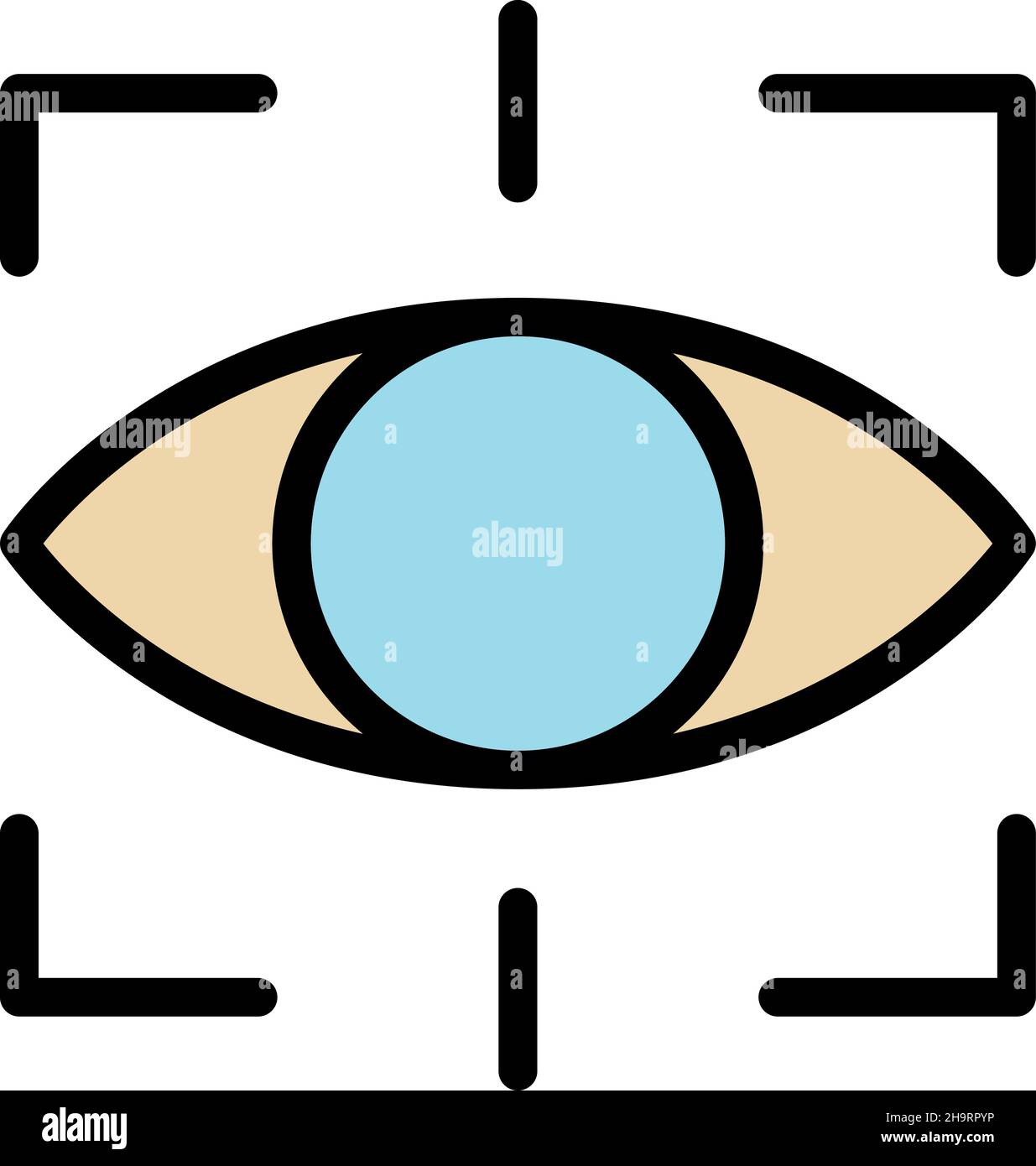Eye vision icon. Outline eye vision vector icon color flat isolated ...