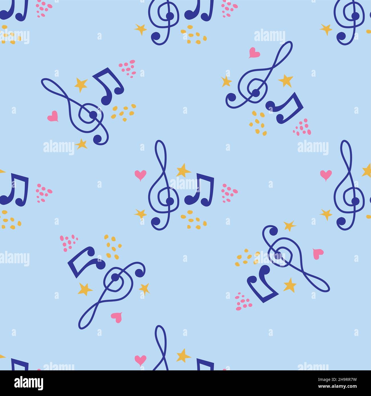 Abstract music notes seamless pattern background. musical illustration ...