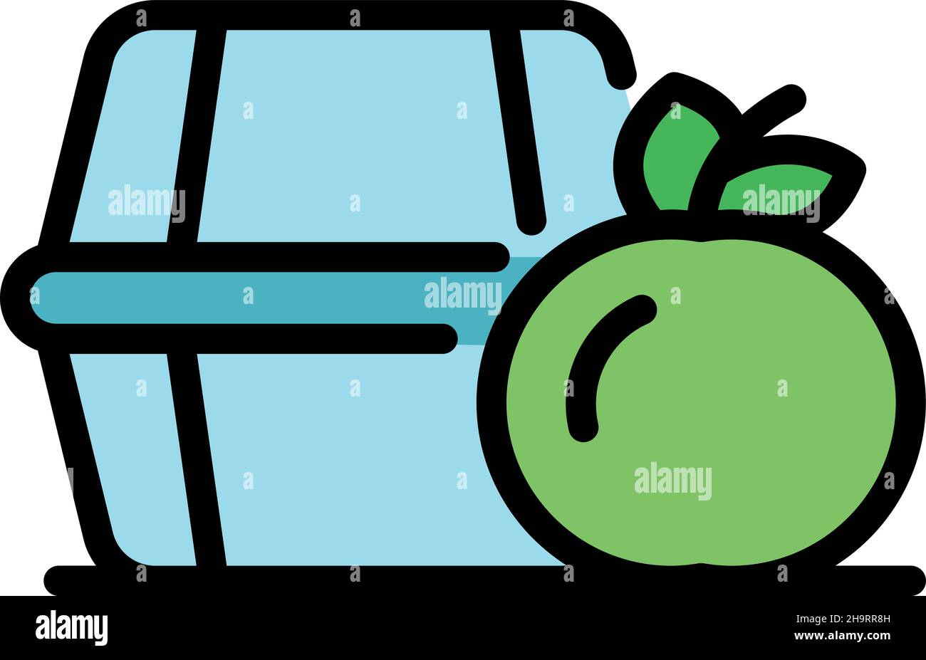 Meal box icon. Outline meal box vector icon color flat isolated Stock ...