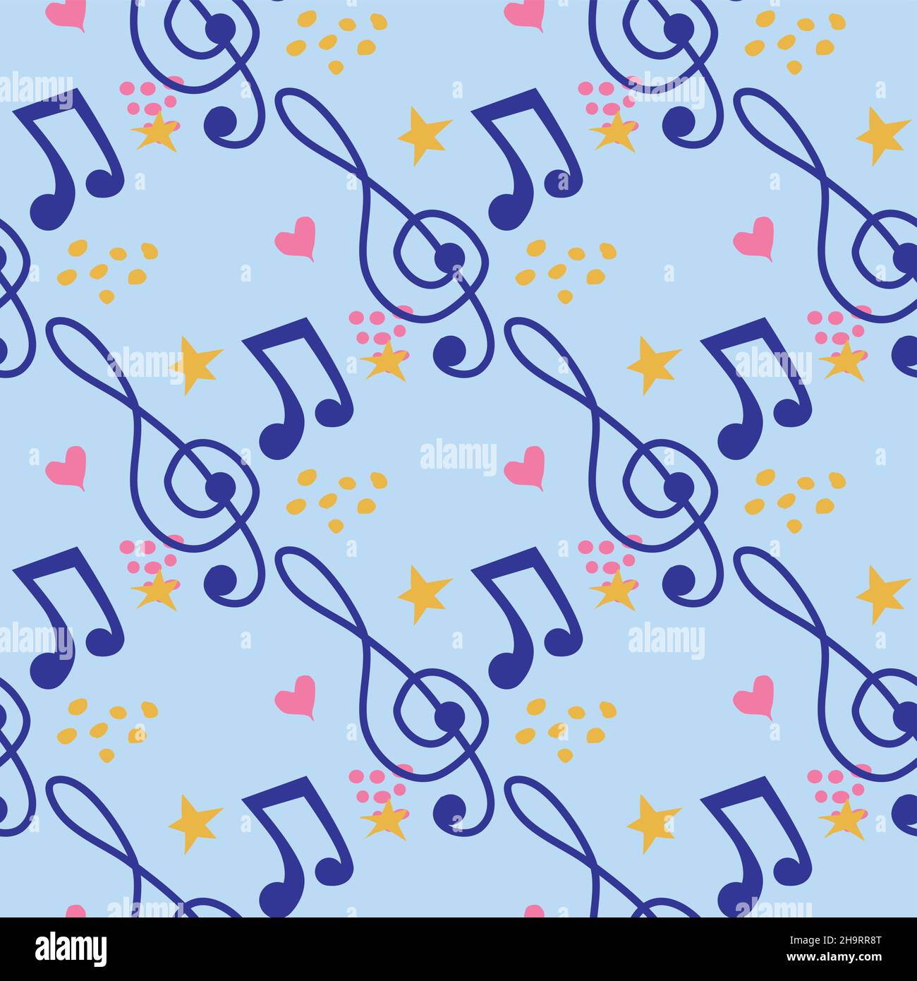 Abstract music notes seamless pattern background. musical illustration ...