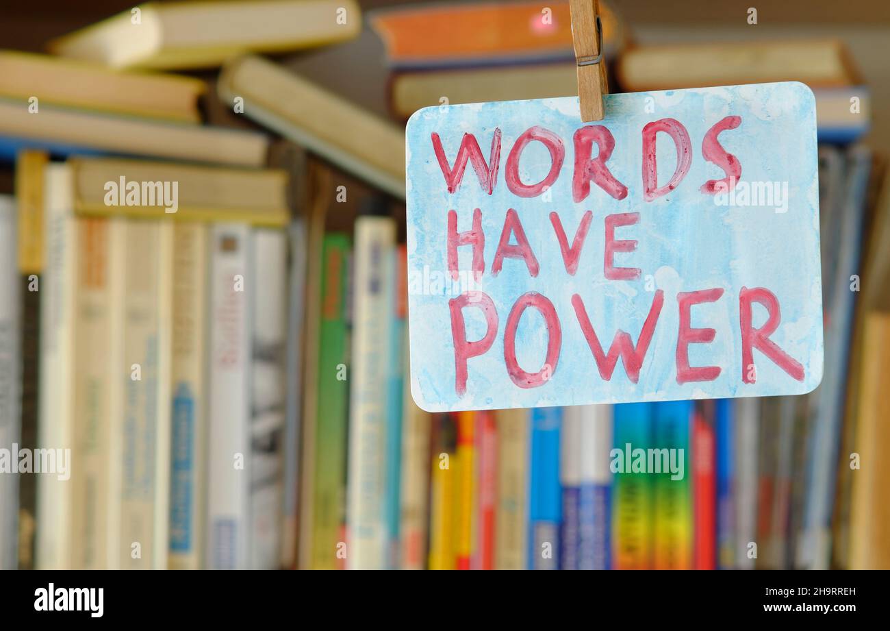 education,learning,back to school concept,words have power sign and row ...