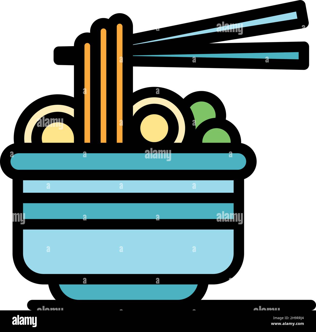 Asian food icon. Outline asian food vector icon color flat isolated ...