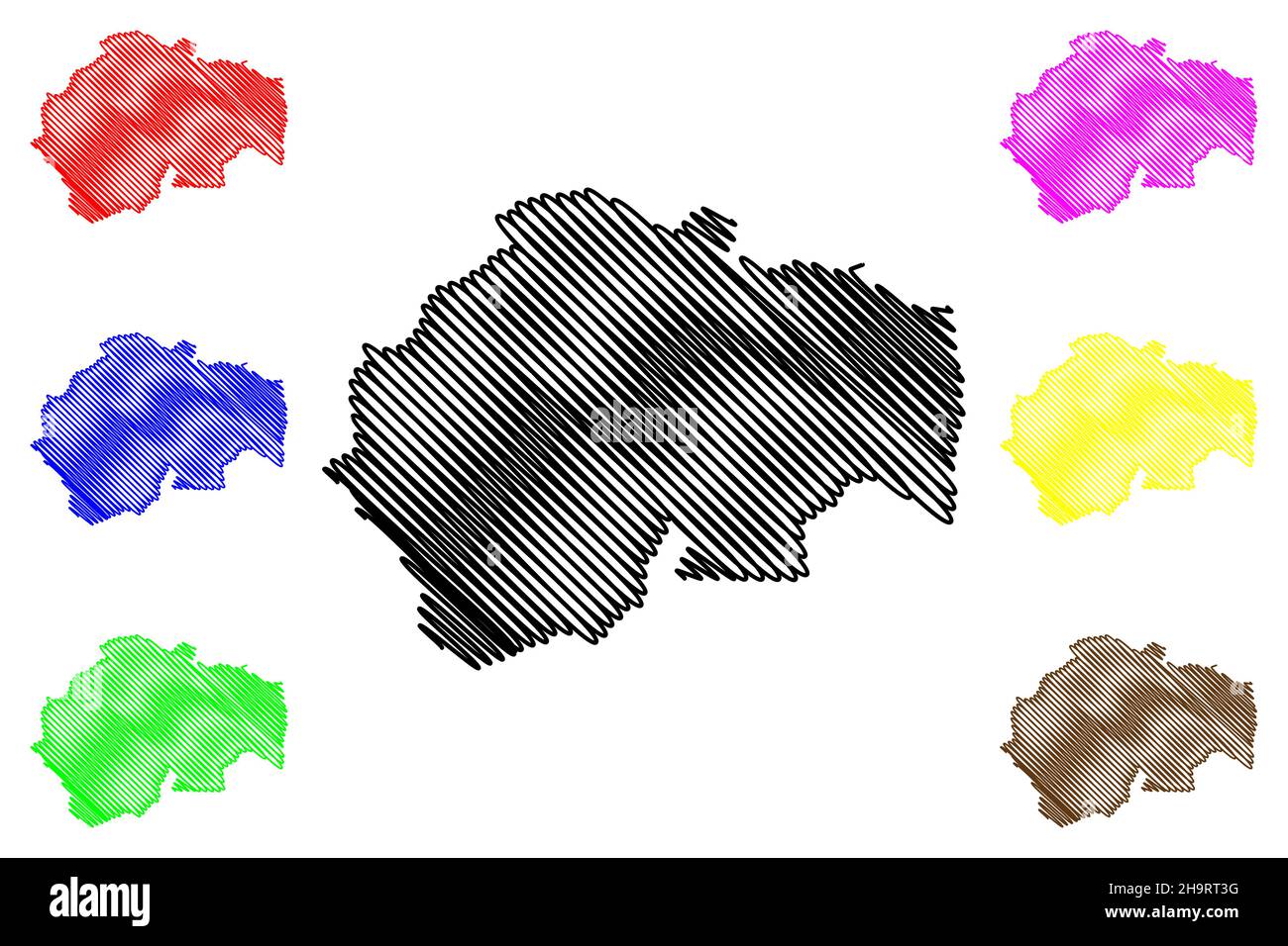 Kalimpong district (West Bengal State, Republic of India) map vector ...