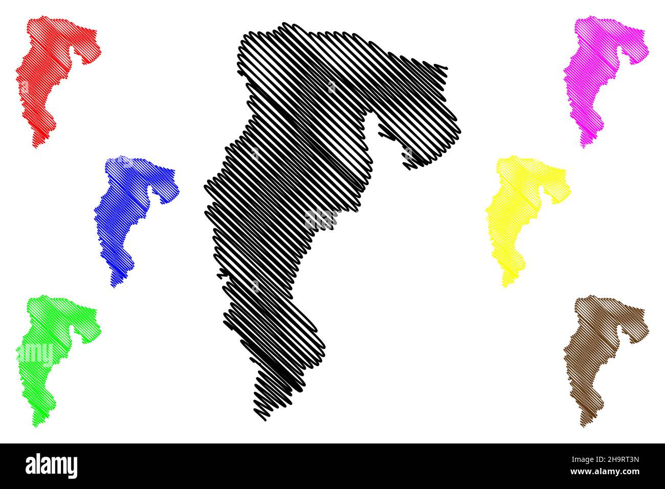 Kakching district (Manipur State, Republic of India) map vector ...