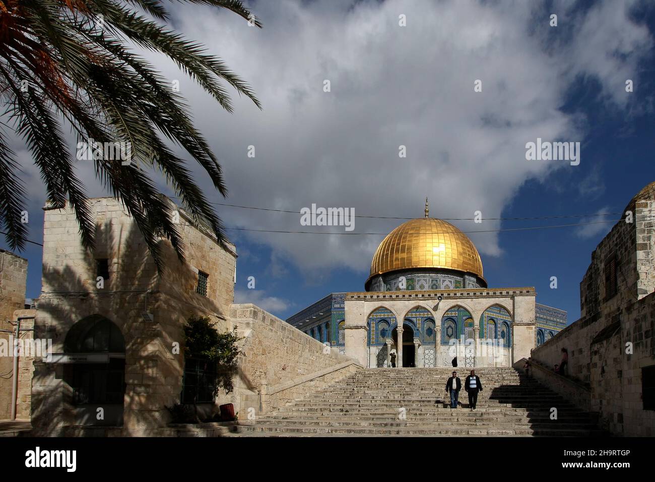 Mosque of Al-aqsa (Dome of the Rock) in Old Town. There are many ...