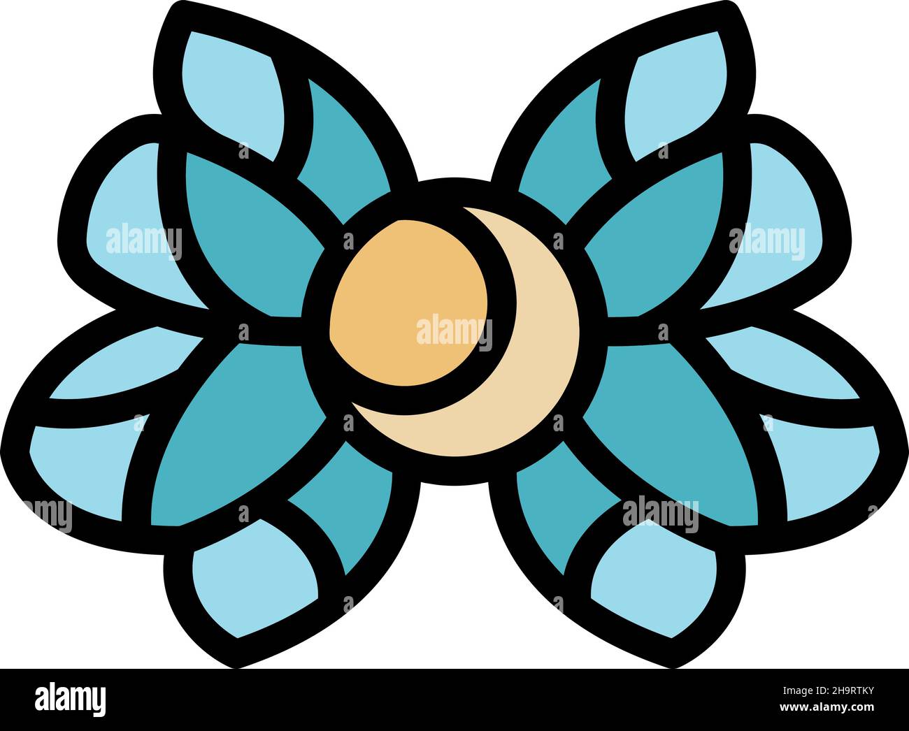 Religion moon emblem icon. Outline religion moon emblem vector icon ...