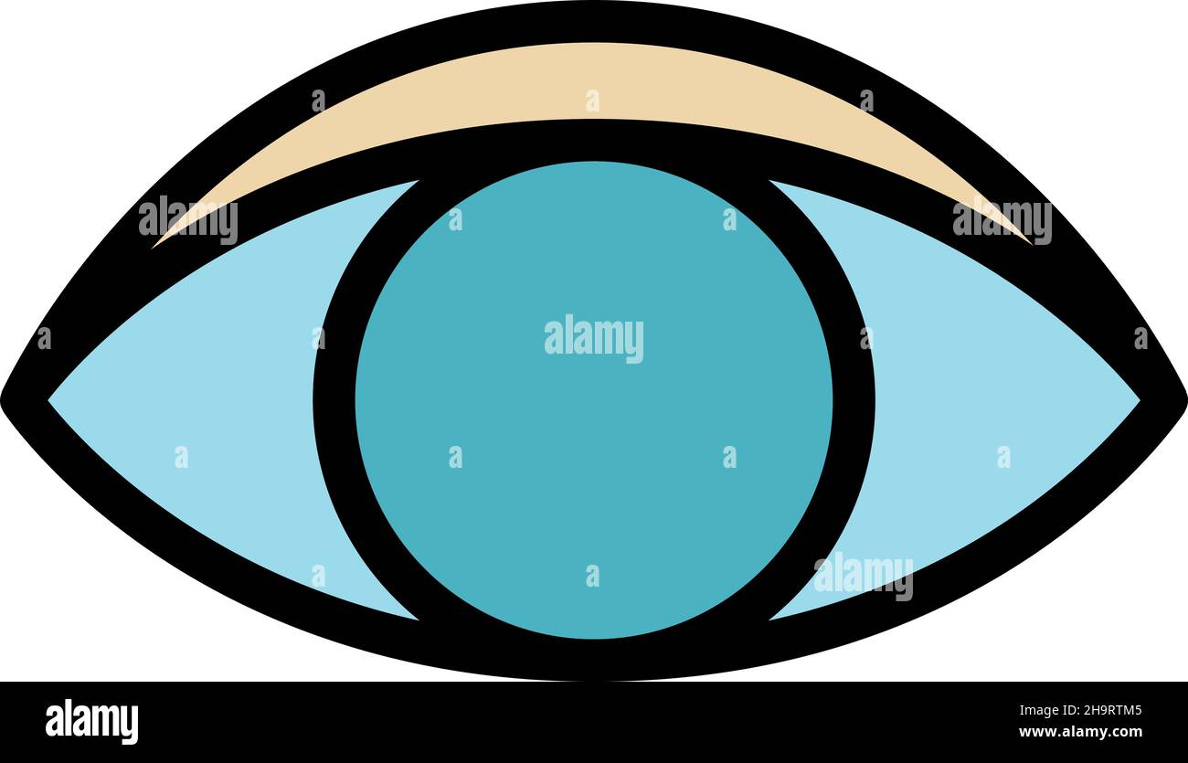Human blind eye icon. Outline human blind eye vector icon color flat ...