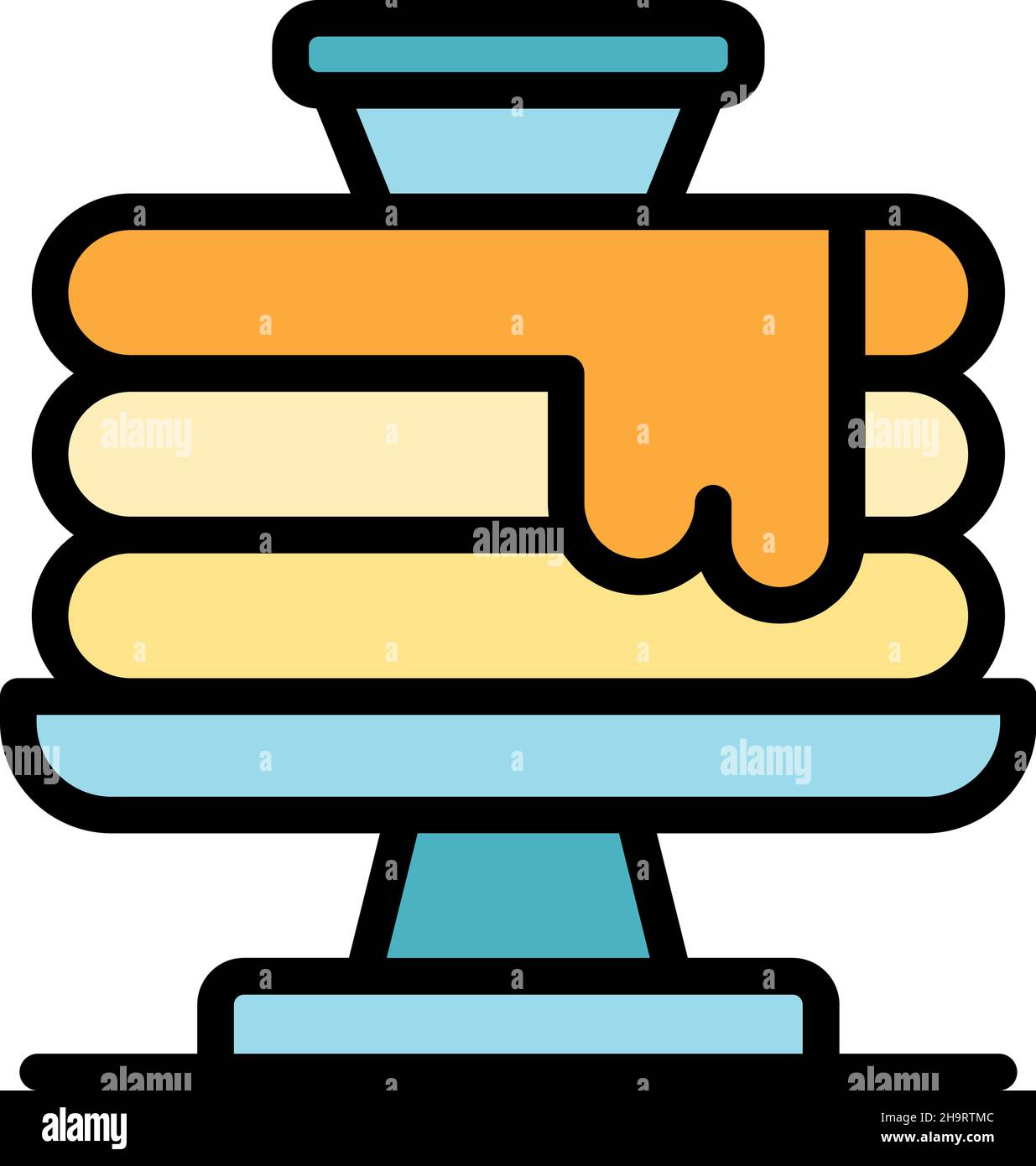 Pancakes stack icon. Outline pancakes stack vector icon color flat ...