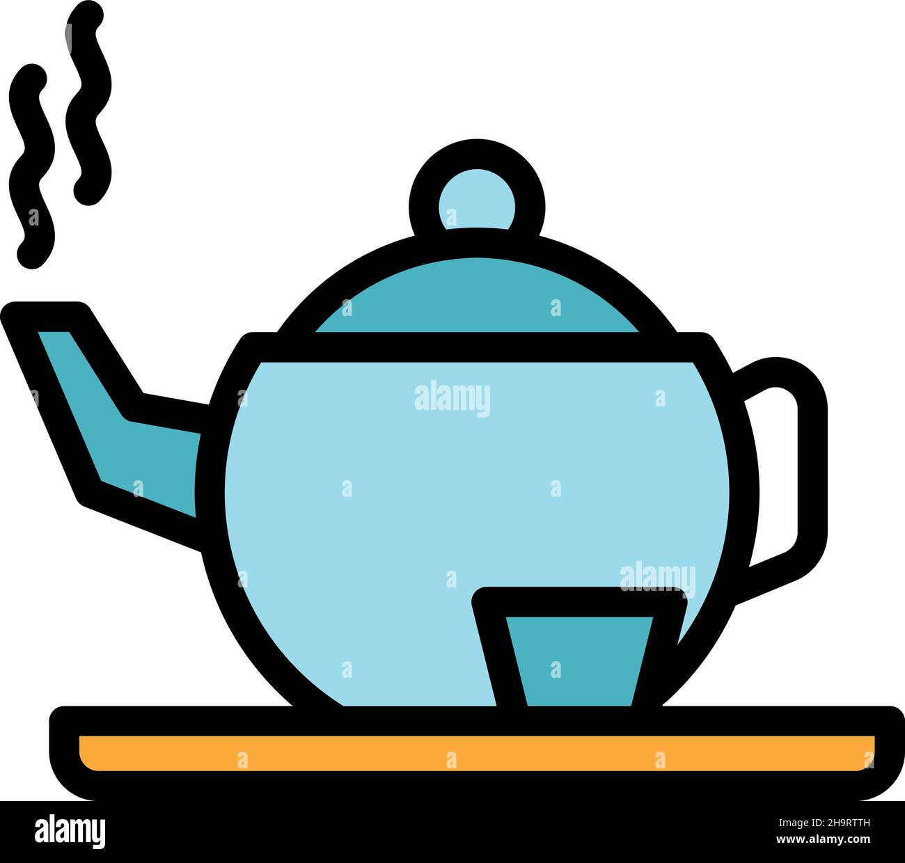 Tea infusion icon. Outline tea infusion vector icon color flat isolated ...