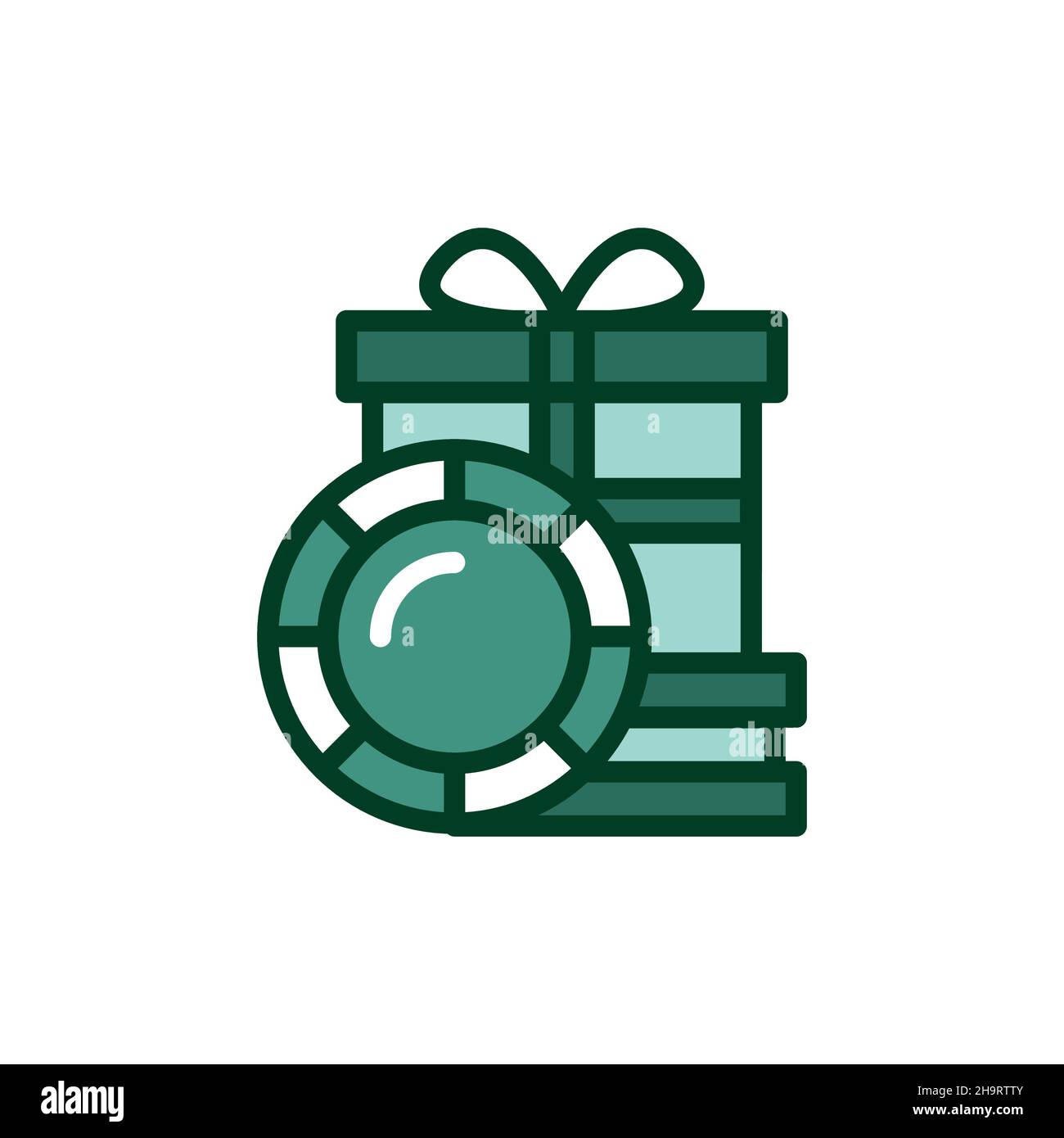 Bonus color line icon. Isolated vector element. Outline pictogram for ...