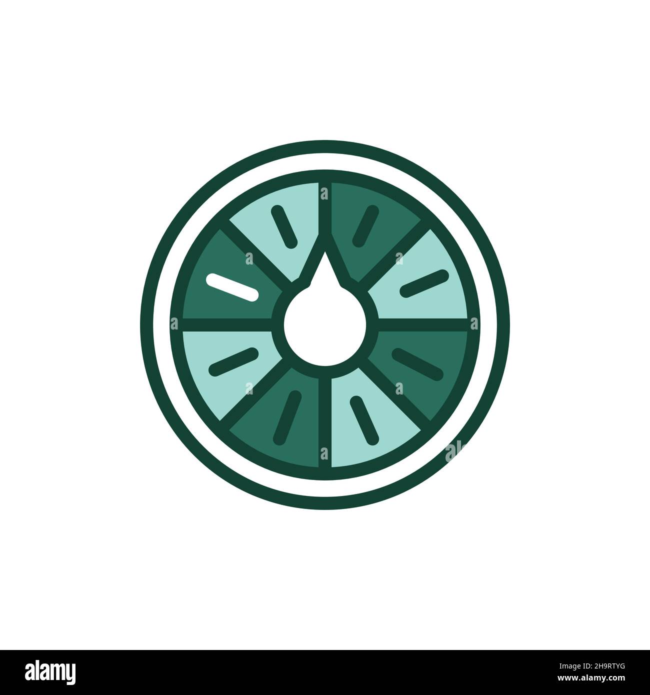 Fortune wheel color line icon. Isolated vector element. Outline ...