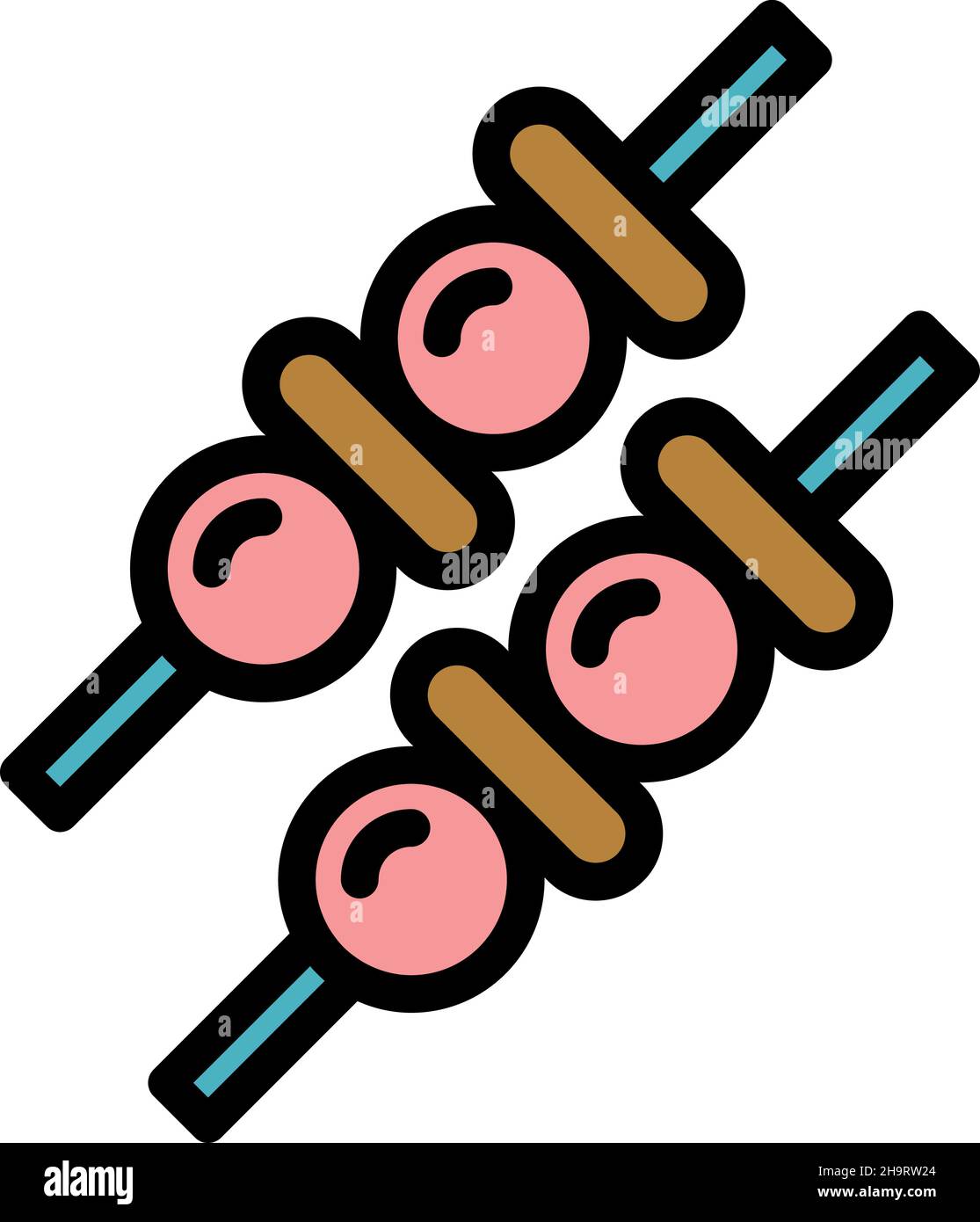 Appetizer icon. Outline appetizer vector icon color flat isolated Stock ...