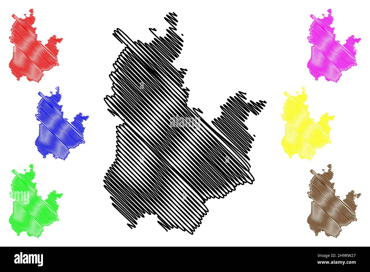 Kaithal district (Haryana State, Republic of India) map vector ...