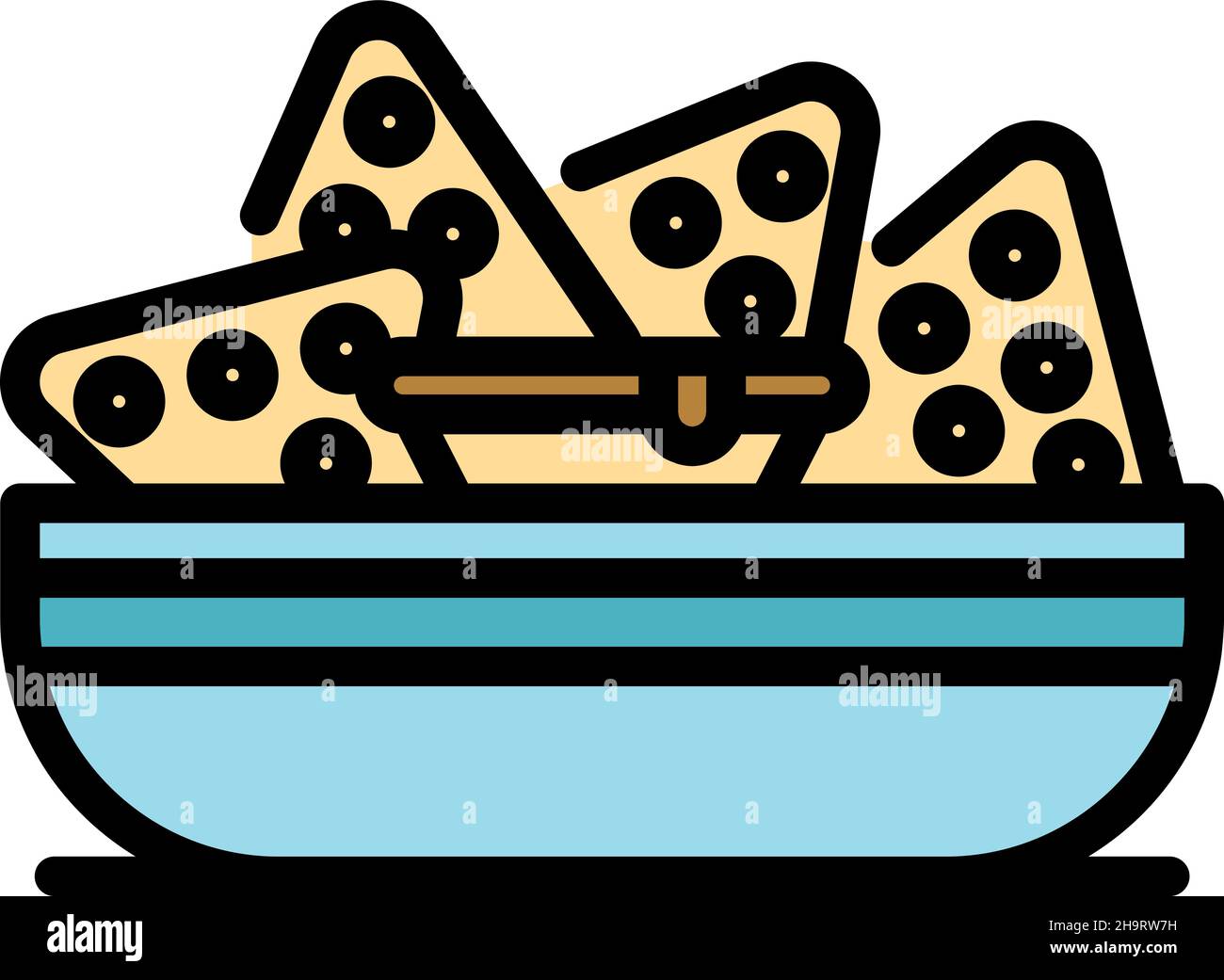 Nachos plate icon. Outline nachos plate vector icon color flat isolated ...